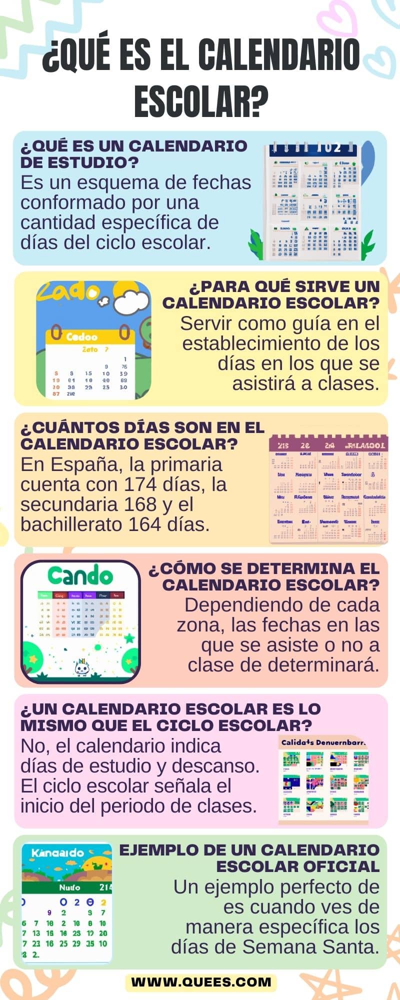¿Qué es el calendario escolar? - Función, duración y ejemplos