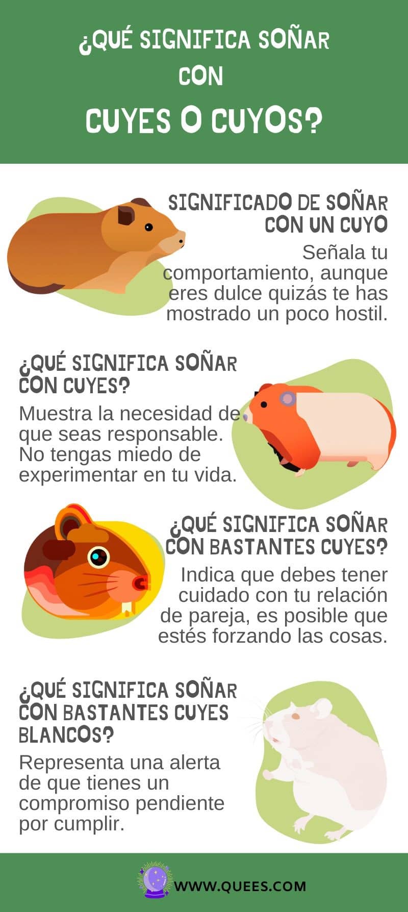 ¿Qué significa soñar con cuyes o cuyos? - Vivos y muertos